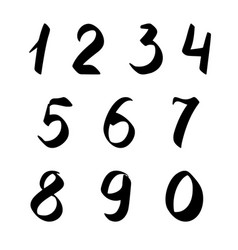 Numbers from zero to nine and math symbols Vector Image