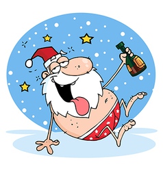 Drunk santa cartoon Royalty Free Vector Image - VectorStock