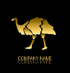 Golden phoenix bird brand animal logoluxury Vector Image