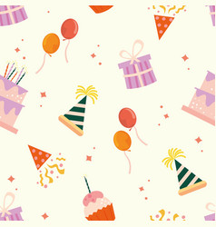 Kids at a birthday party seamless pattern Vector Image