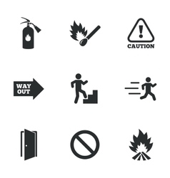 In case of fire emergency plan stick figure Vector Image