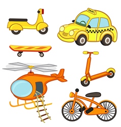 Set of cartoon land transport Royalty Free Vector Image
