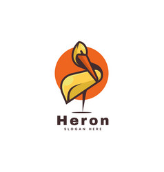 Minimalist heron line logo design Royalty Free Vector Image