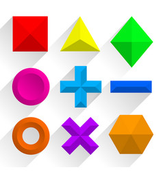 Color basic shapes realistic 3d geometric forms Vector Image