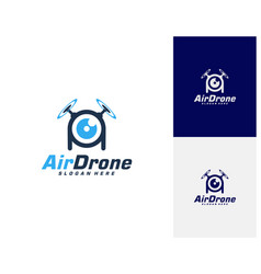 Drone quadrocopter logo Royalty Free Vector Image