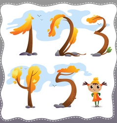 Card number 1 one and circle learning numbers Vector Image