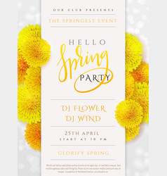 Spring poster with text in frame colorful bouquet Vector Image