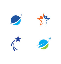 Human logo with star Royalty Free Vector Image