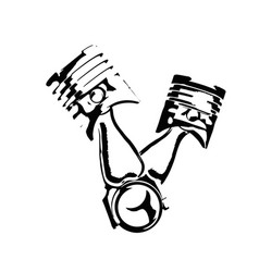 Crossed motorcycle pistons design element Vector Image