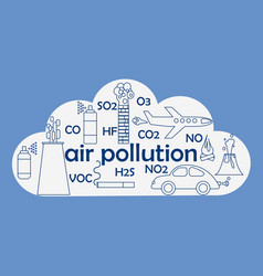 Air pollution doodle Royalty Free Vector Image