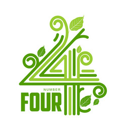 Four years anniversary 4 number shaped birthday Vector Image