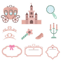 Fairytale background with princess castle Vector Image