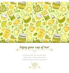 Tea and sweets background Royalty Free Vector Image
