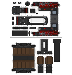 Paper model of a vintage steam train Royalty Free Vector