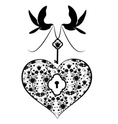 Doves with wedding rings 3 Royalty Free Vector Image