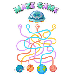 Maze game template for kids Royalty Free Vector Image