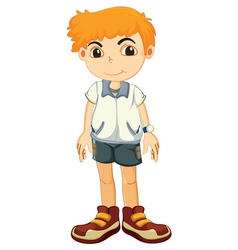 Cartoon dj boy on white background Royalty Free Vector Image