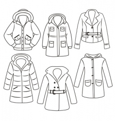 Autumn season clothes set hand drawn doodles Vector Image