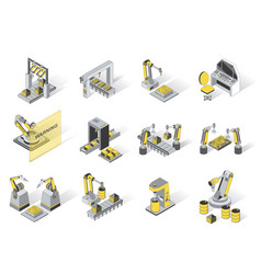 Steel industry isometric set Royalty Free Vector Image