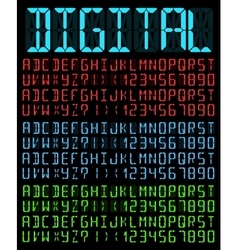 Digital letters and numbers set Royalty Free Vector Image