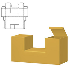 Clothes box template design 3d mock-up Royalty Free Vector