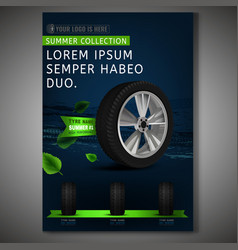 Tyre brochure design Royalty Free Vector Image