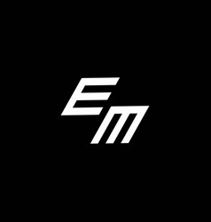 Em logo monogram with up to down style negative Vector Image
