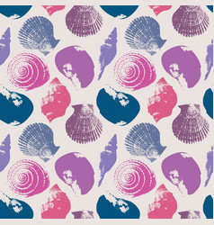 Seamless shell pattern hand drawn seashells Vector Image