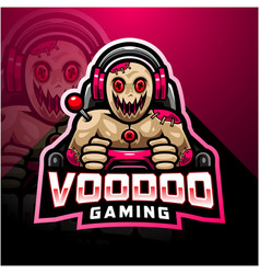 Voodoo mascot esport logo design Royalty Free Vector Image