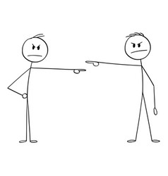 Cartoon two angry men arguing or fighting Vector Image