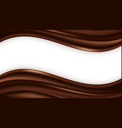 Chocolate wavy background dark brown choco frame Vector Image