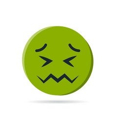 Round yellow emoji in flat style Royalty Free Vector Image