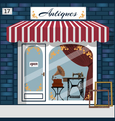Baber shop stores front flat style Royalty Free Vector Image