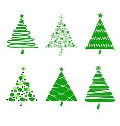 Funny collection of christmas trees Royalty Free Vector