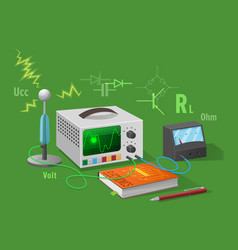 Electronics circuit components symbols seamless Vector Image