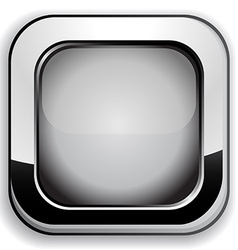 Gray glossy button blank icon square empty shape Vector Image