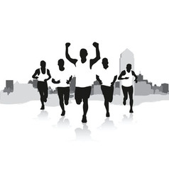 Group of runners Royalty Free Vector Image - VectorStock