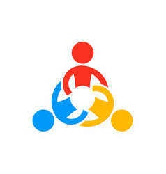 People together teamwork logo Royalty Free Vector Image