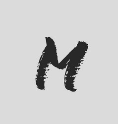Hand painted letter m dry brush modern lettering Vector Image