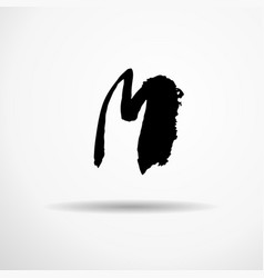 Hand painted letter m dry brush modern lettering Vector Image