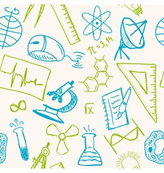 Science seamless pattern in flat design style Vector Image