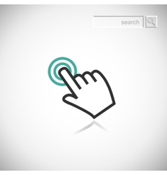 Red stop push button sign emblem hand wit Vector Image