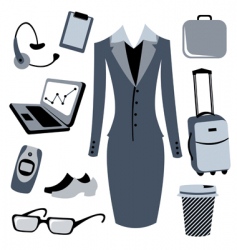 Business woman basic clothes and shoes collection Vector Image