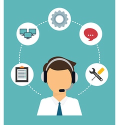 Service support logo Royalty Free Vector Image