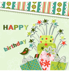 Vintage birthday card Royalty Free Vector Image