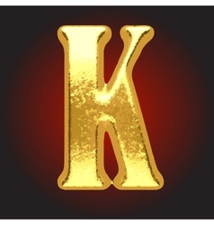 Letter k gold and diamond Royalty Free Vector Image