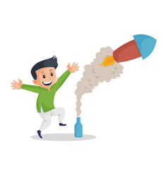 Monster chasing boy isolated character nightmare Vector Image