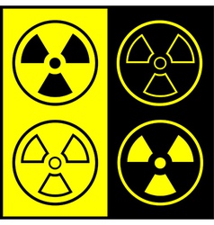 Arrows with radiation symbol nuclear zone colored Vector Image