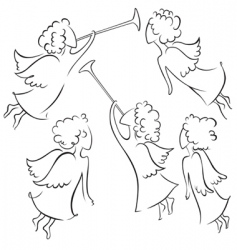 Angel contour Royalty Free Vector Image - VectorStock