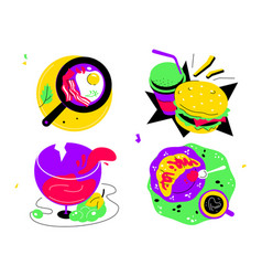 Delicious food cartoon Royalty Free Vector Image